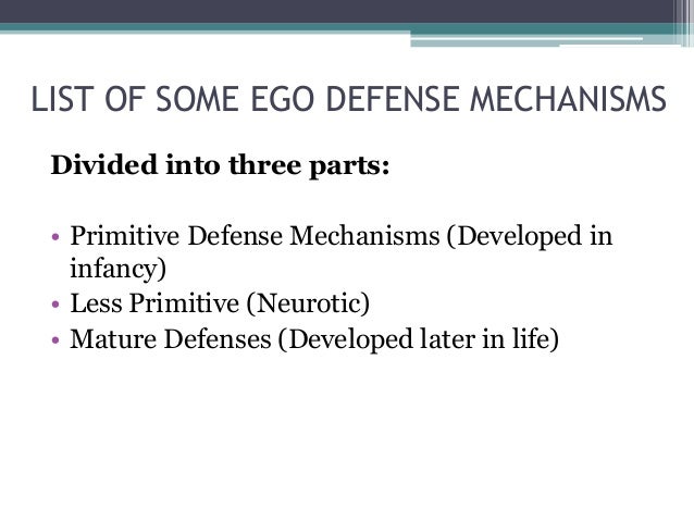 Ego defense mechanisms