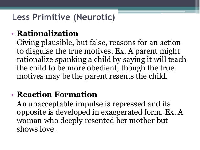 Rationalization Defense Mechanisms Examples