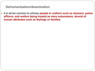 Ego defense mechnism part 8 dehumanisation | PPT