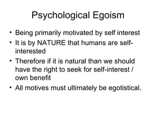 Egoism | PPT