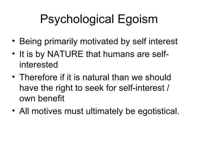 Egoism | PPT
