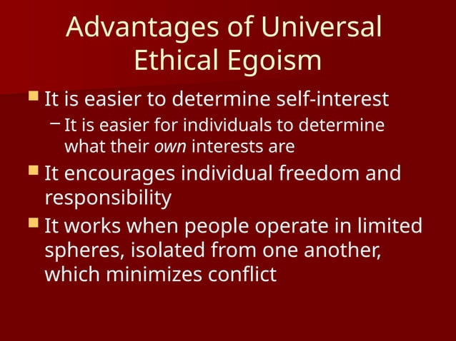 Ethical egoism an Approach to moral decision making | PPT