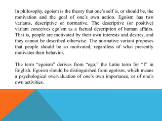 Egoism | PPTX