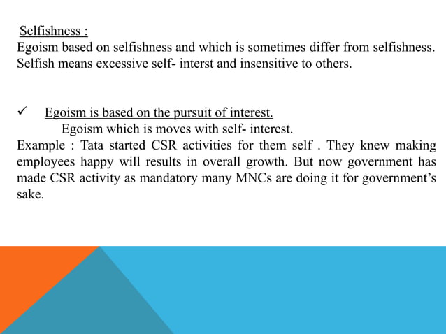 Egoism | PPTX | Family and Relationships