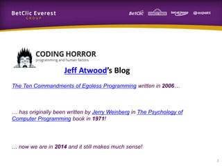 The Ten Commandments of Egoless Programming | PPT