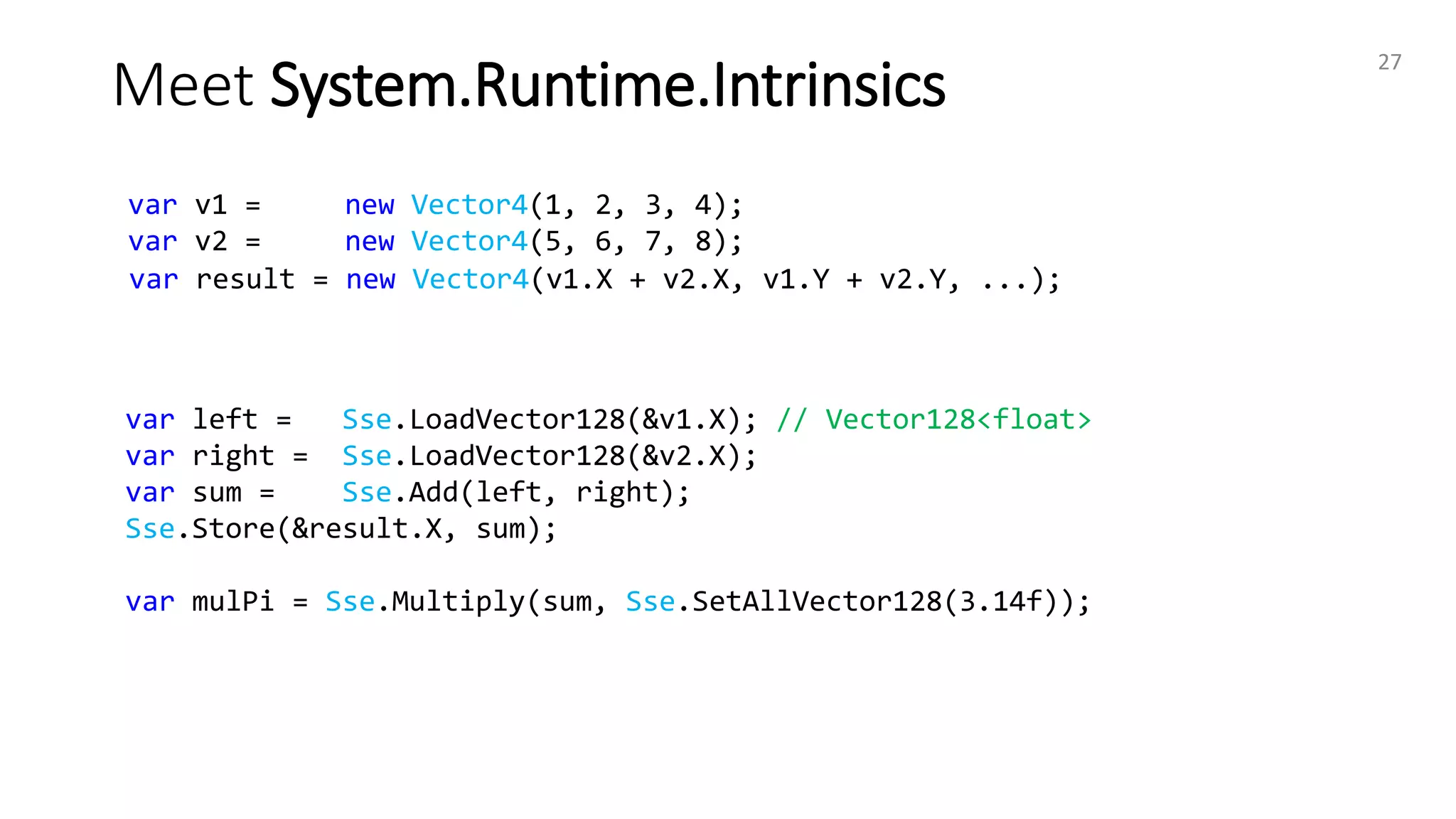 Egor Bogatov - .NET Core intrinsics and other micro-optimizations | PPTX