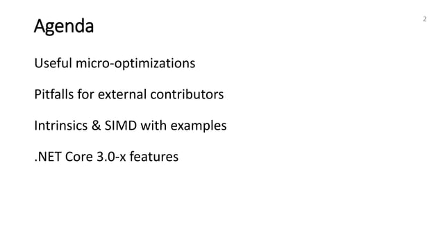 Egor Bogatov - .NET Core intrinsics and other micro-optimizations | PPTX | Programming Languages ...