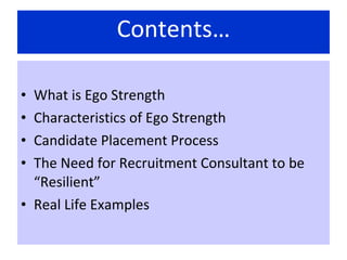 Ego Strength | PPT | Resume Writing and Advice | Job Search