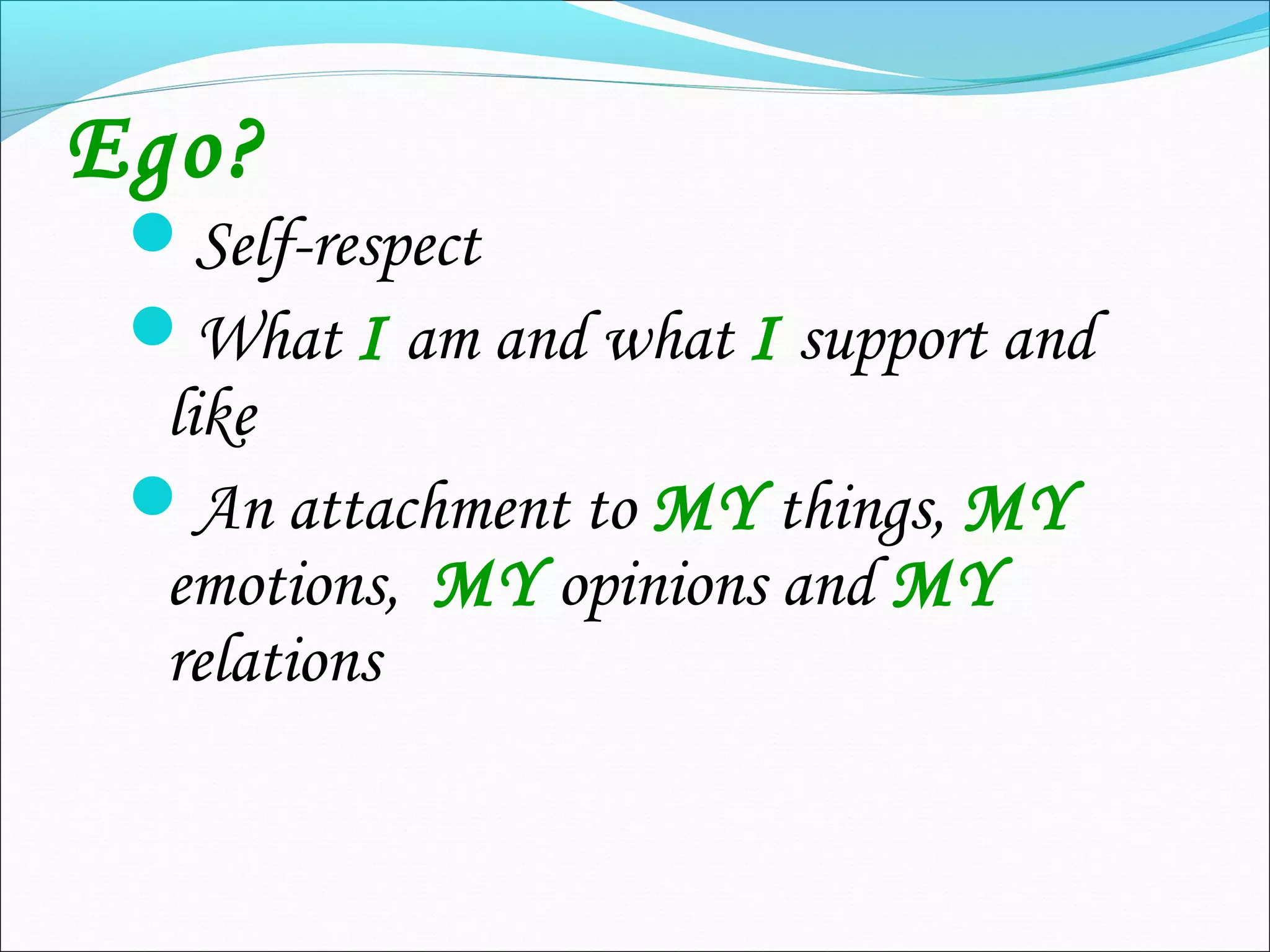 Ego, stress & conflict management | PPT
