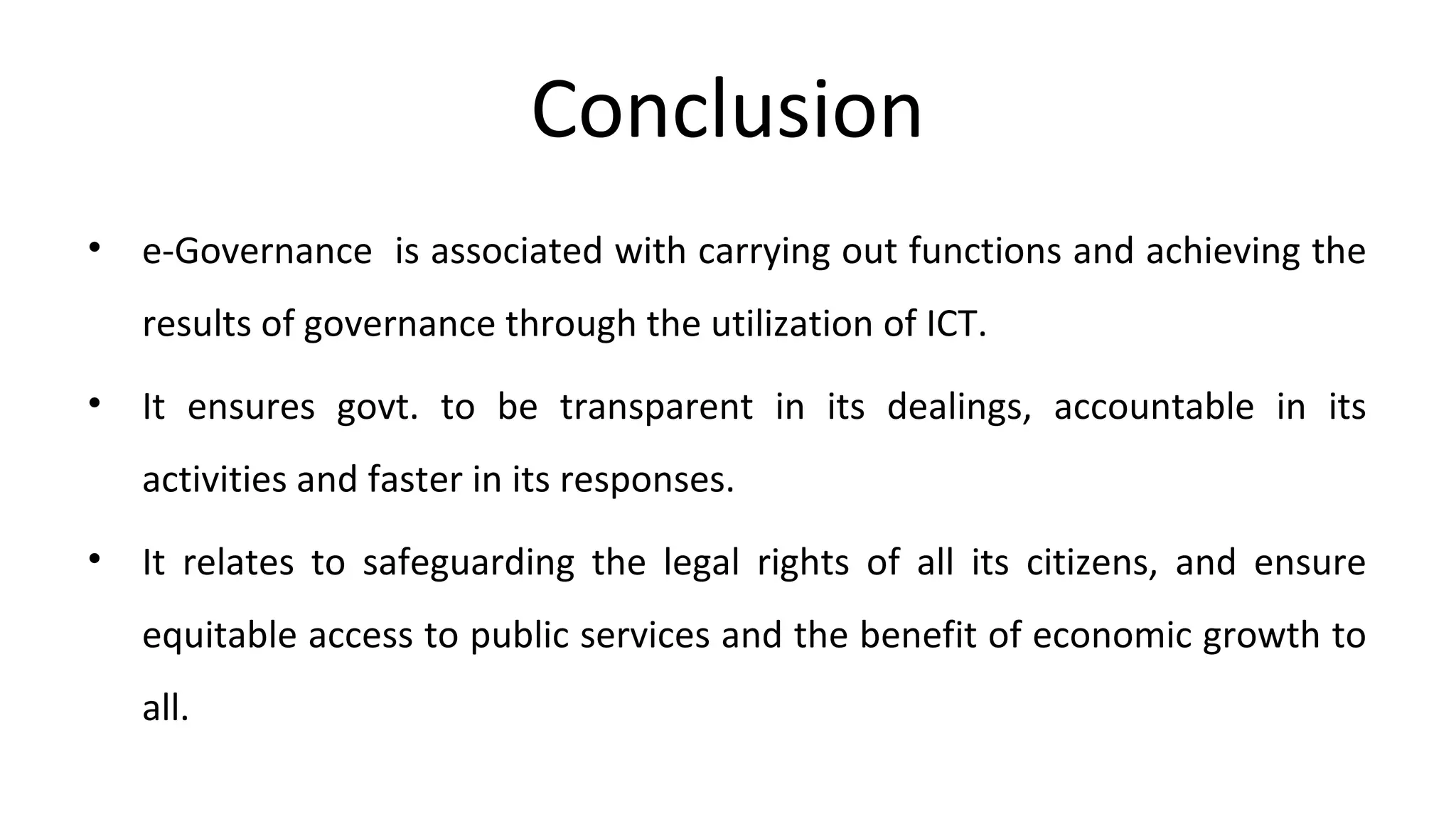 eGovernance- Reforming Governance through Technology | PPT
