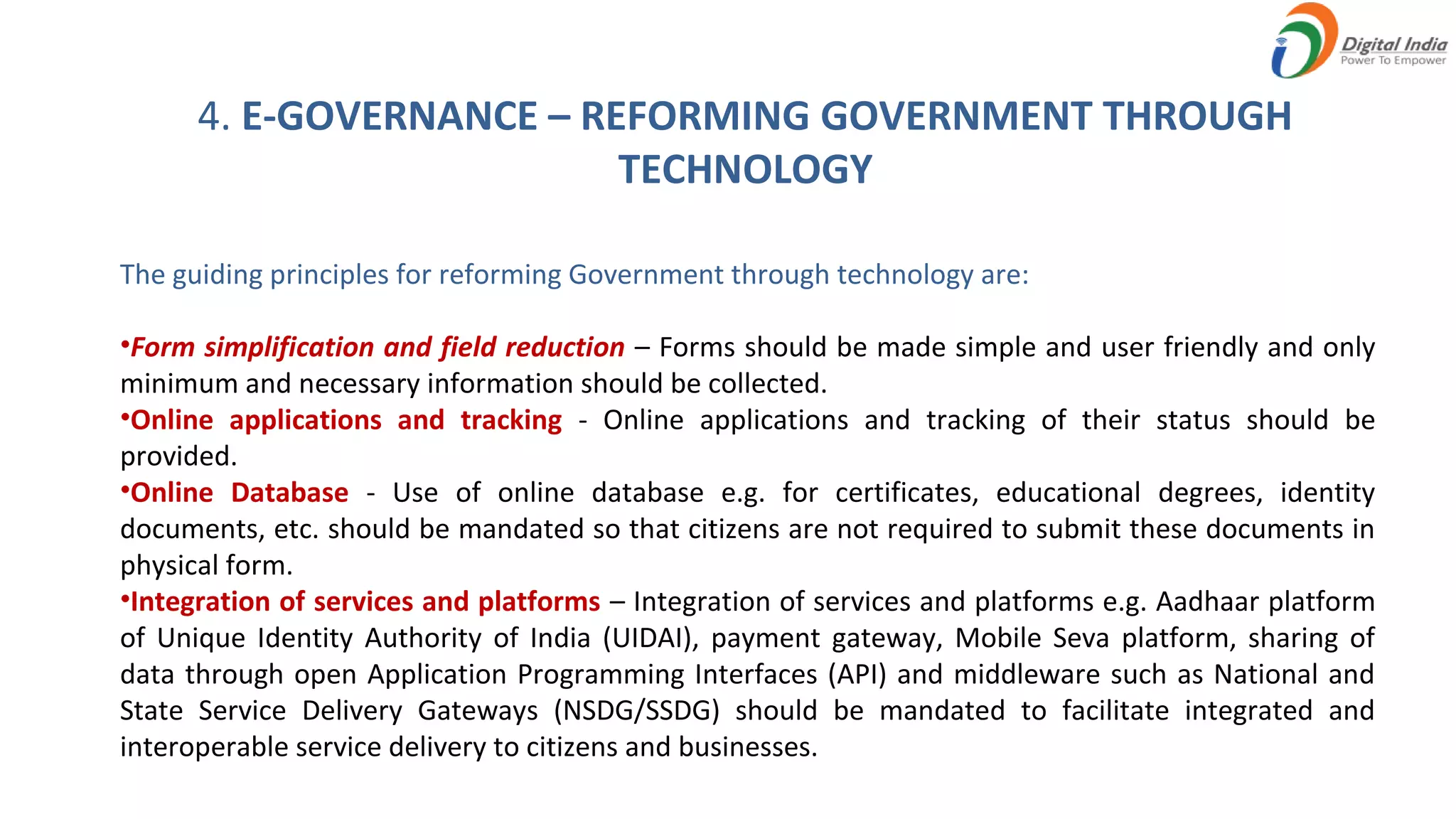 eGovernance- Reforming Governance through Technology | PPT