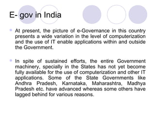 E governance in india | PPT