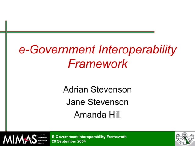 e-Government Interoperability Framework | PPT