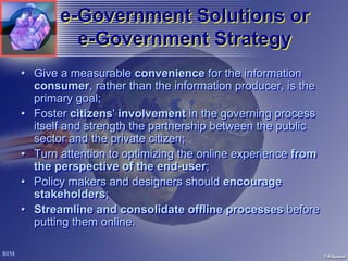 e-Government Strategy. Government Transformation in Developing ...
