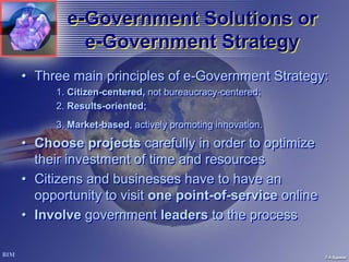 e-Government Strategy. Government Transformation in Developing ...
