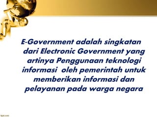 E government dalam pelayanan publik | PPTX