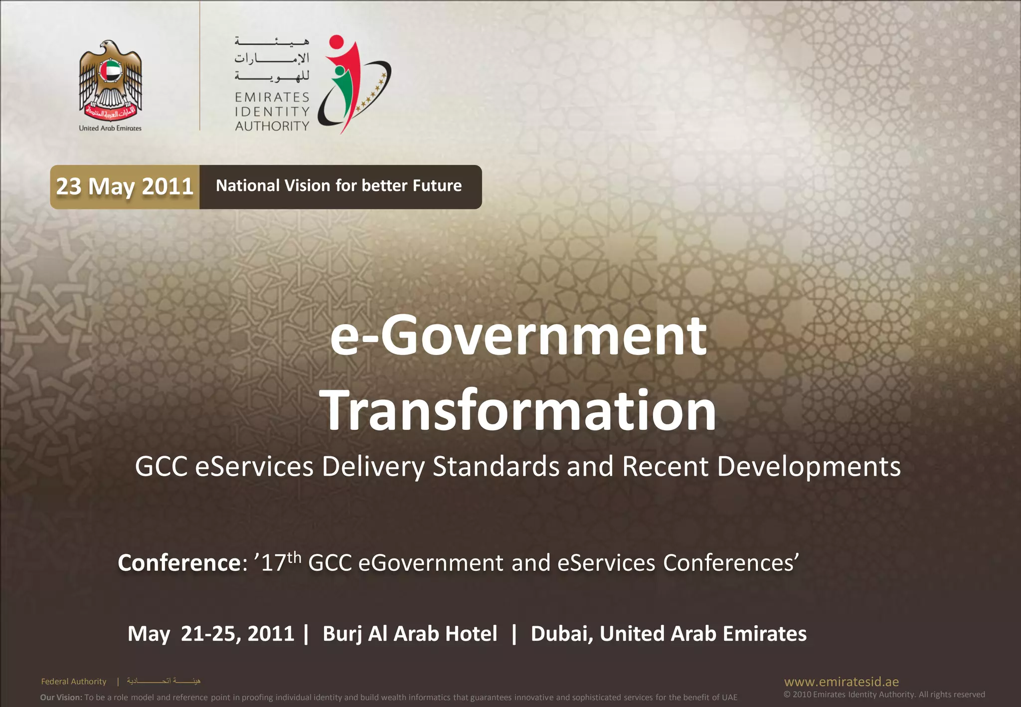 eGovernment Transformation: GCC eServices Delivery Standards and Recent ...