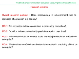 E gov versus corruption - test of indexes | PPT