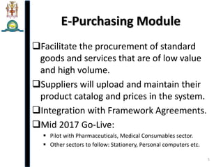 E-Goverment Procurement Presentation - MoFPS | PPT