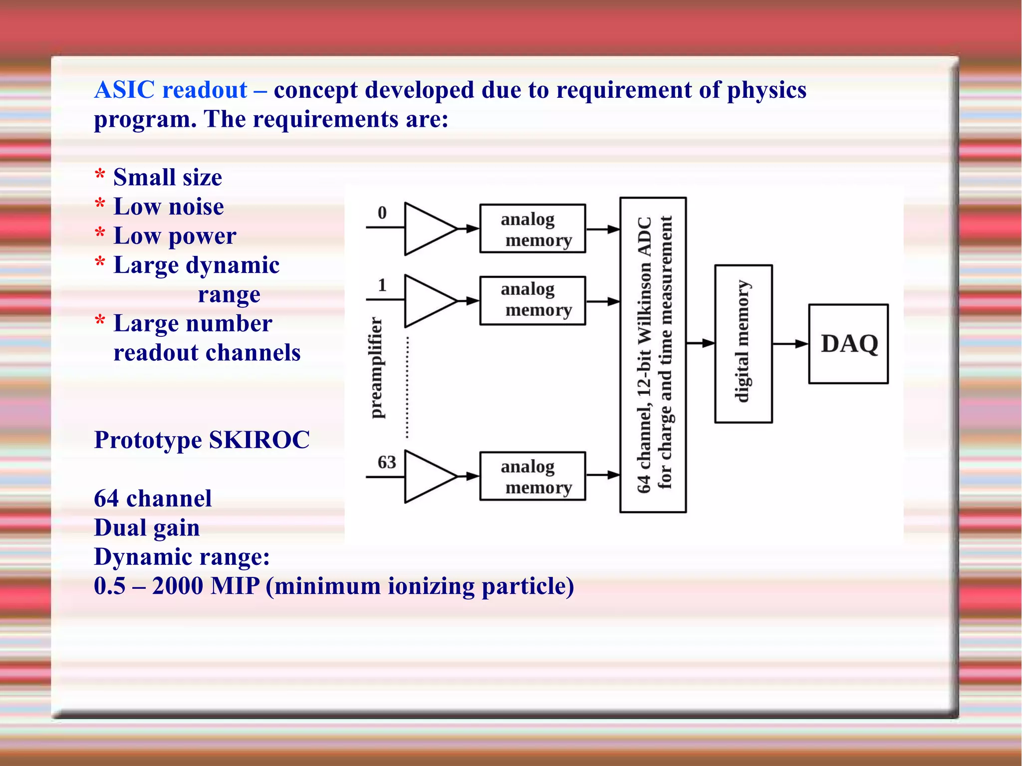 Particle flow calorimeter with ASIC readout | PPT
