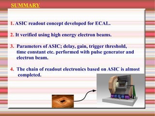 Particle flow calorimeter with ASIC readout | PPT