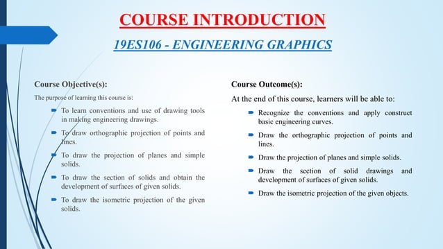 Engineering Graphics - Introduction PPT | PPTX