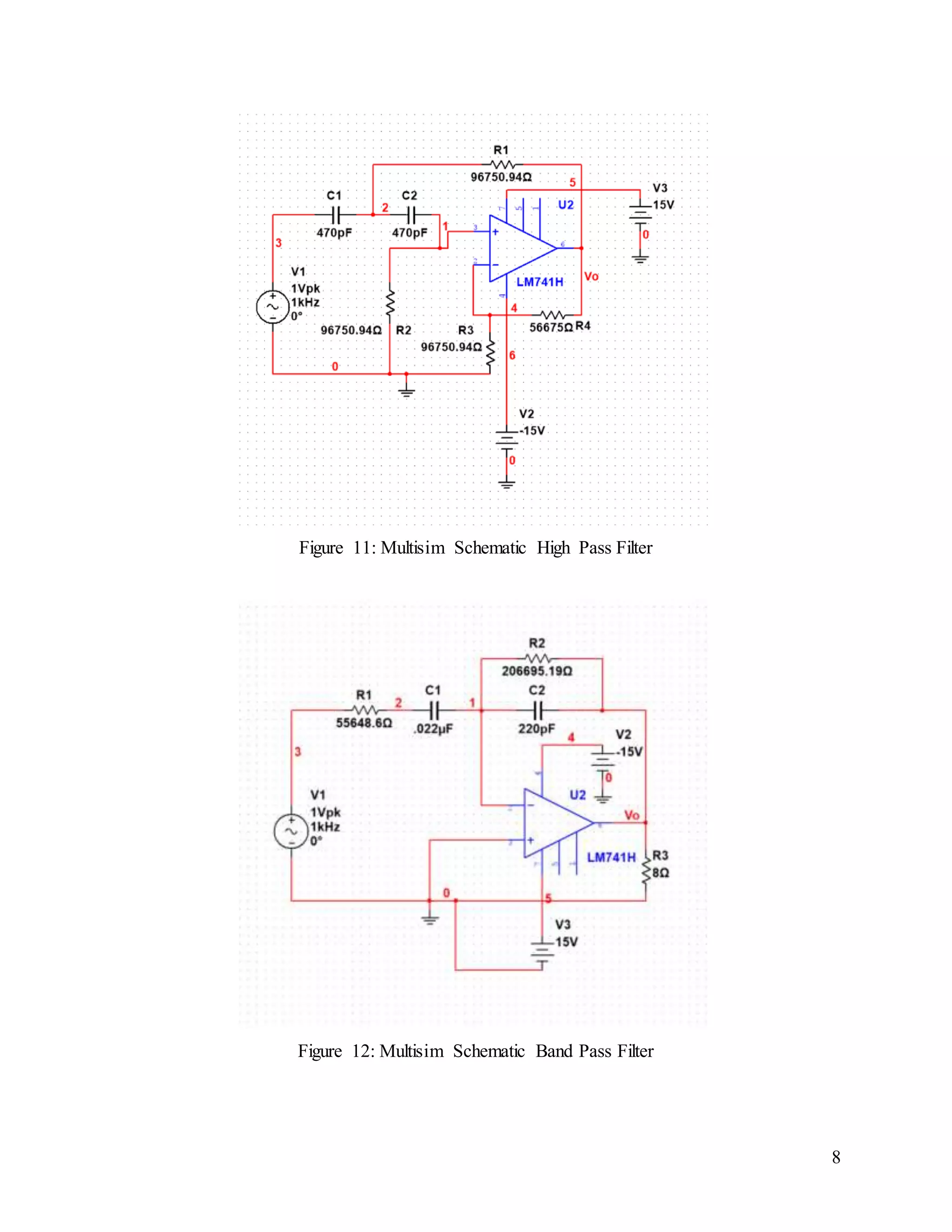 Design of Filter Circuits using MATLAB, Multisim, and Excel | DOCX
