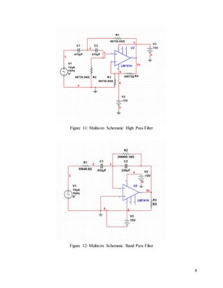 Design of Filter Circuits using MATLAB, Multisim, and Excel | DOCX