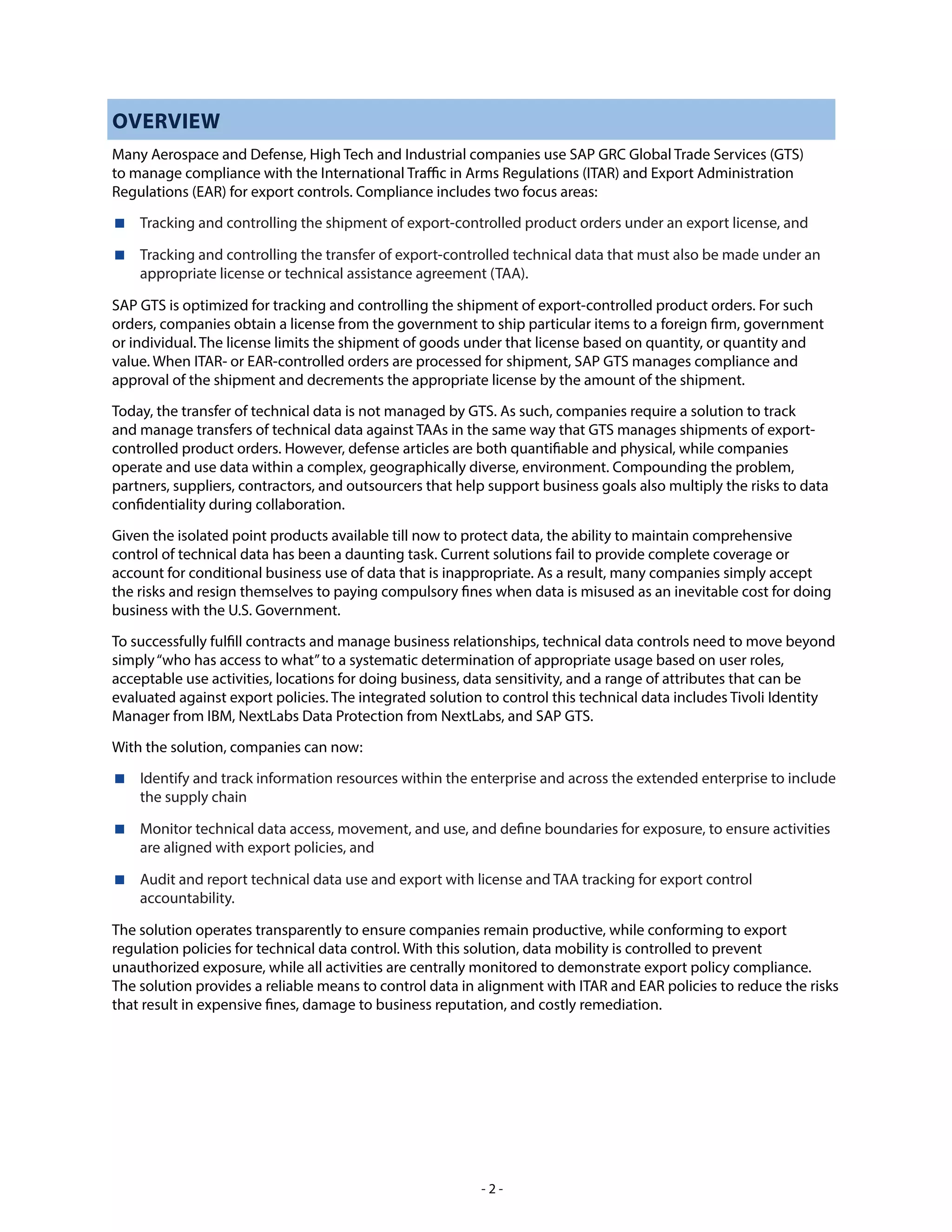 eGRC for Information Export Control | PDF