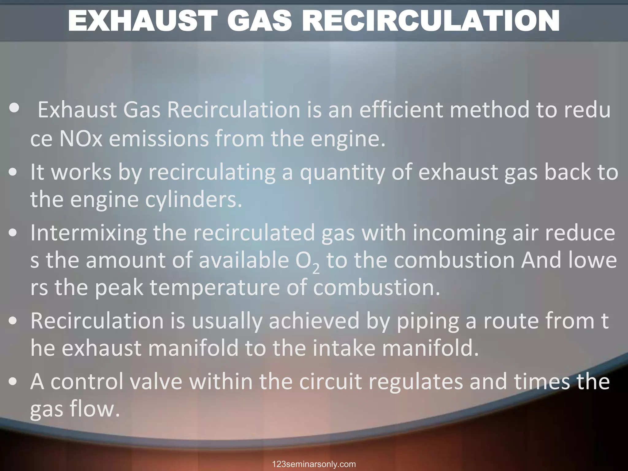 Exhaust gas recirculation ( egr) system | PPTX
