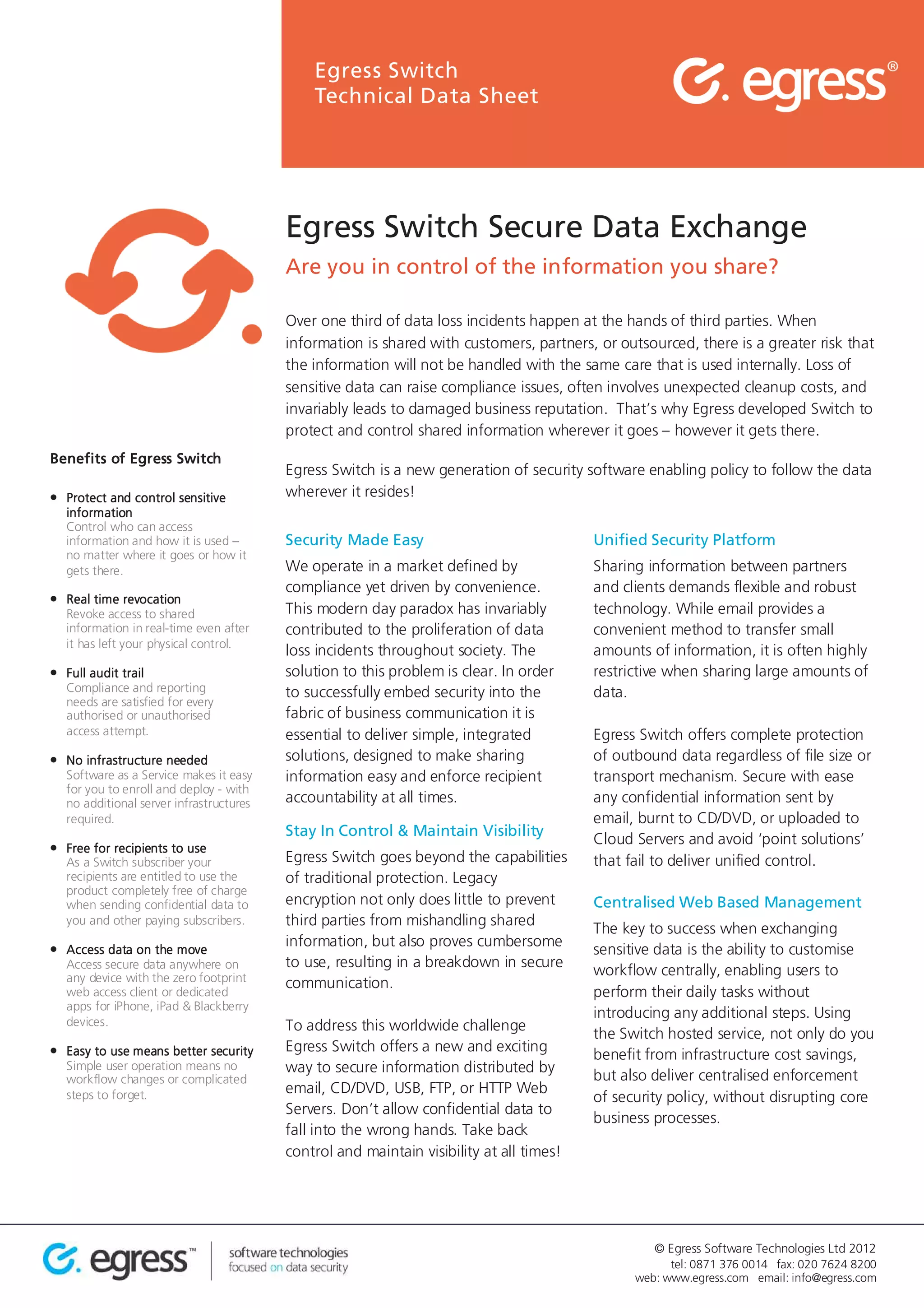 Egress Switch Datasheet | PDF