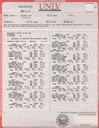 UNLV Transcript - page 2 of 2 | PDF