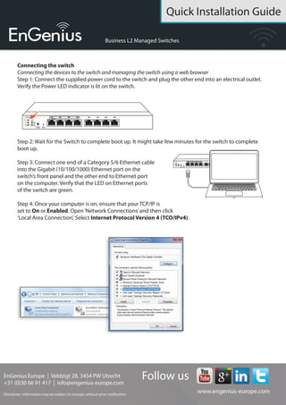 Quick Installation Guide EnGenius EGS7228P Business Layer 2 managed PoE ...