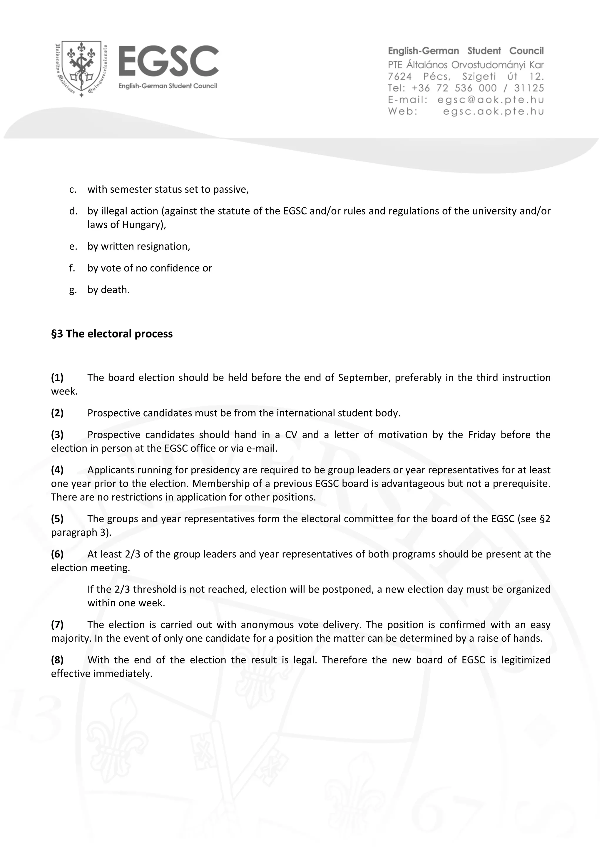 EGSC code of conduct 2018 | PDF