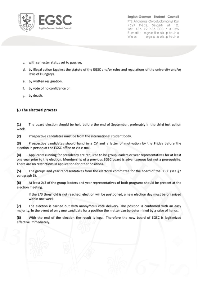 EGSC code of conduct 2018 | PDF