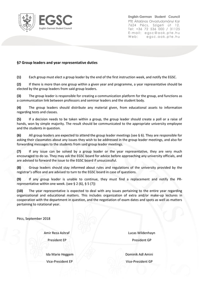 EGSC code of conduct 2018 | PDF