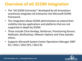 The "One Monitor": Tranform MS SCOM into an End-to-End Monitoring ...