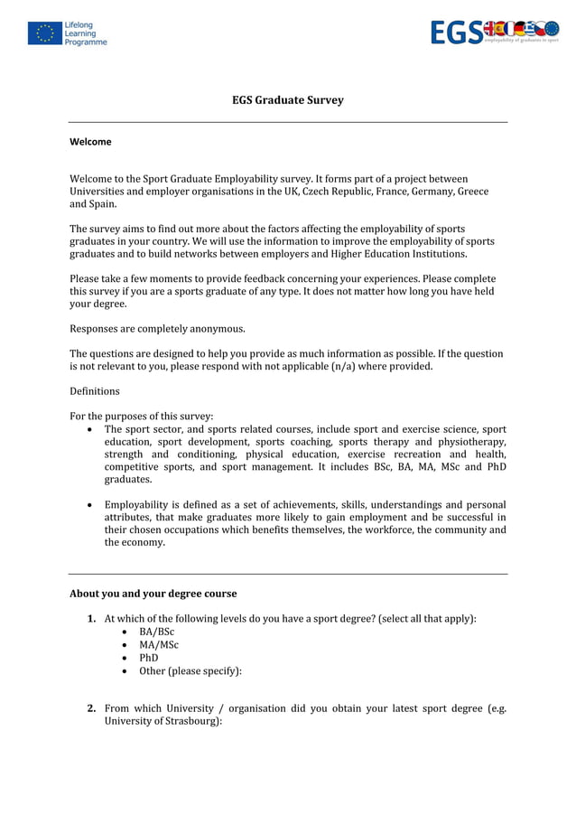 EGS Graduate Survey | PDF