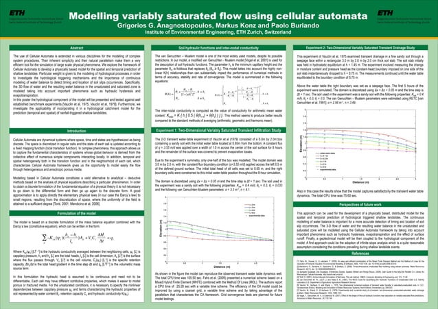 Modelling variably saturated flow using cellular automata | PDF