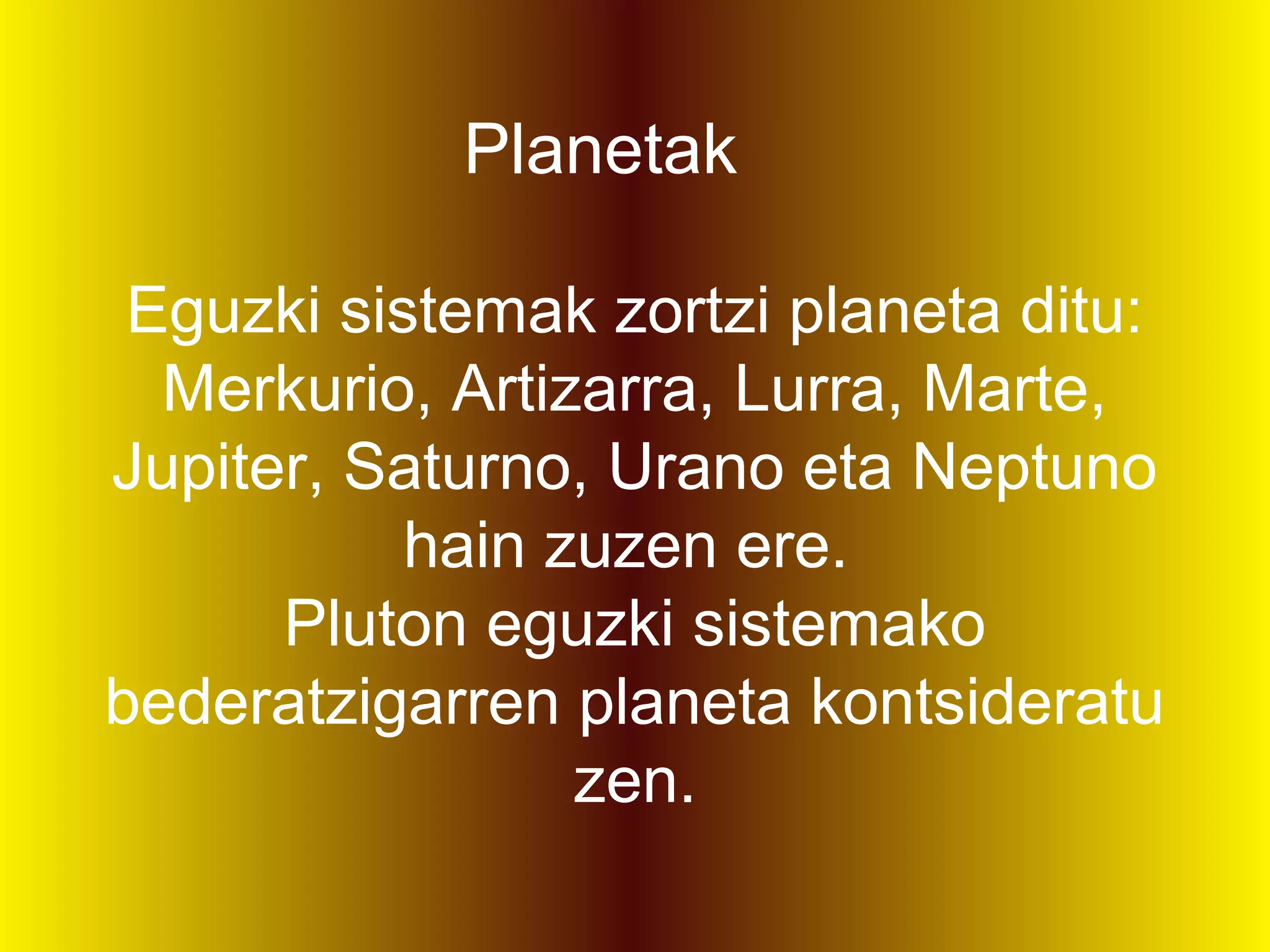 Eguzki sistema | PPT