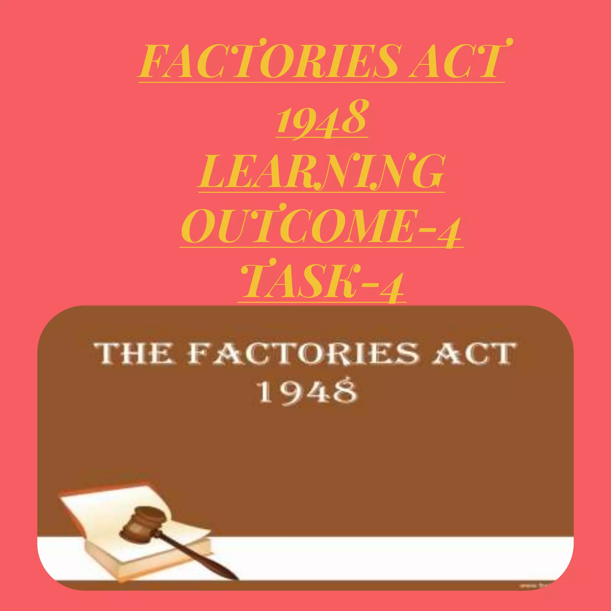 Factory Act-1948 | PPTX
