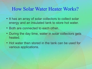 Working Principle of Solar Water Heater | ODP