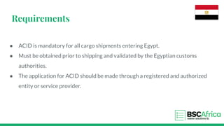 Egypt ACID Certificate Procedure BSC Africa | PDF