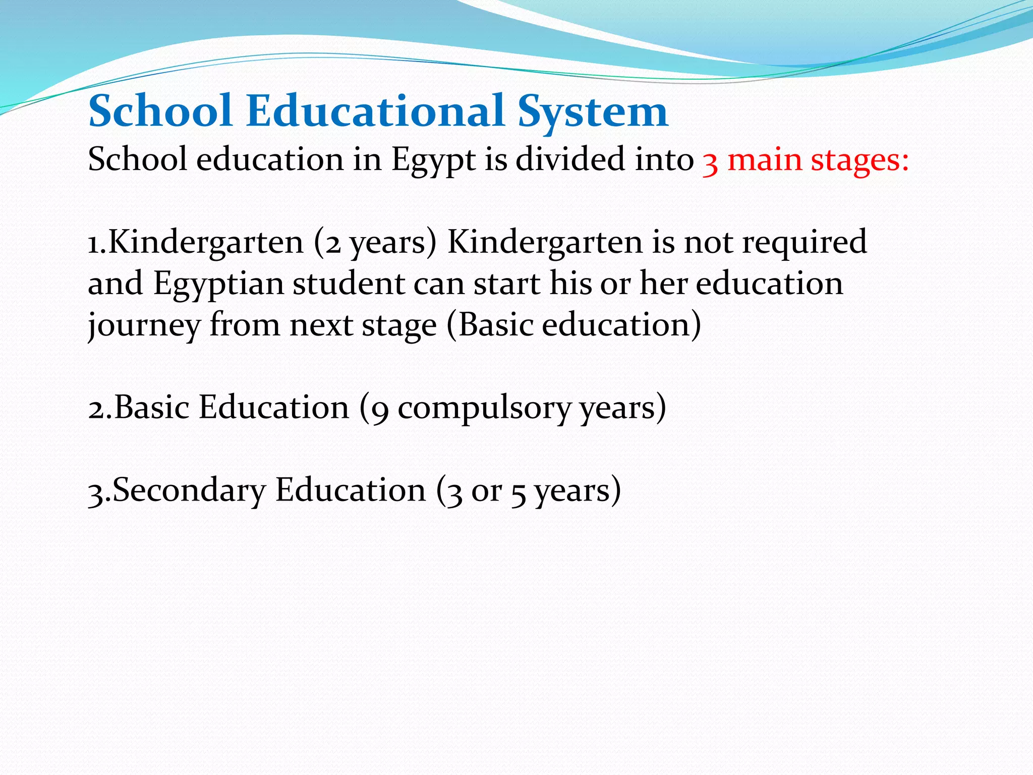 Educational System of Egypt | PPTX