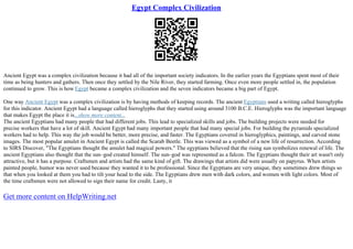 Egypt Complex Civilization | PPT