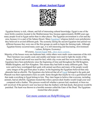 Egypt Essay | PDF | Africa Travel | Travel Locations