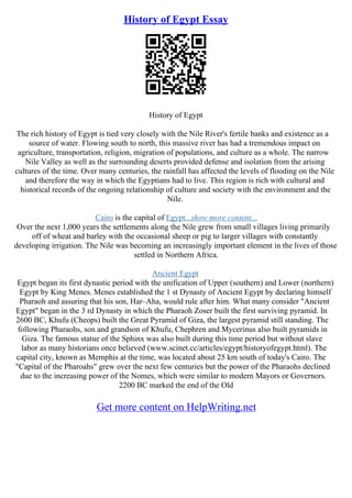 Egypt Essay | PDF | Africa Travel | Travel Locations