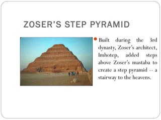 egyptian architecture, art & culture, pyramids, | PDF