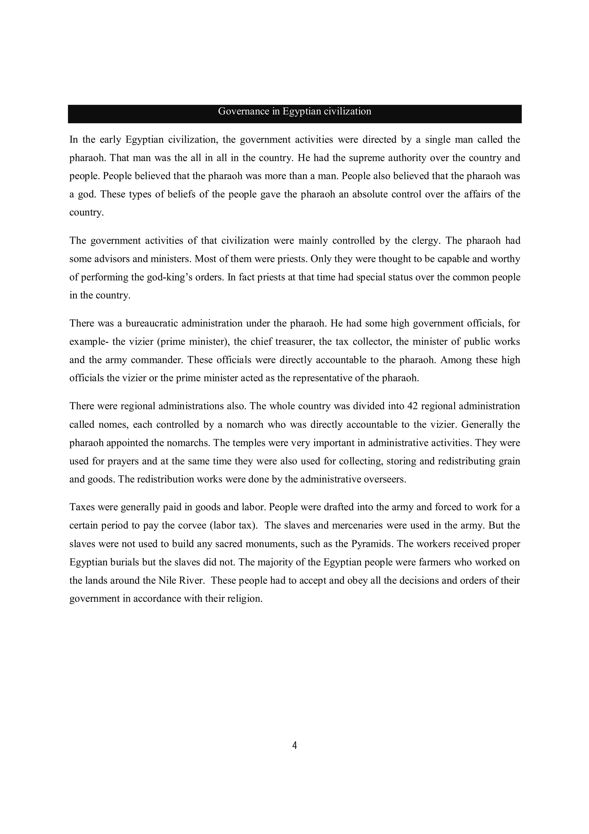 Egyptian civilization: Social Structure, Economic Structure, Governance ...