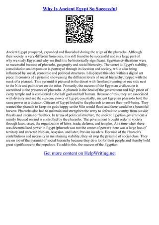 Egyptian Civilization Essay | PDF